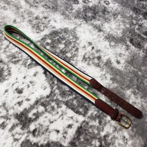 Vintage | Accessories | Vintage Striped Colored Belt With Leather ...